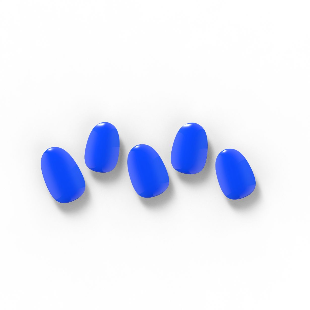 Zibri Blue Nail Stirps- Glossy Stick-On Gel Nail Strips