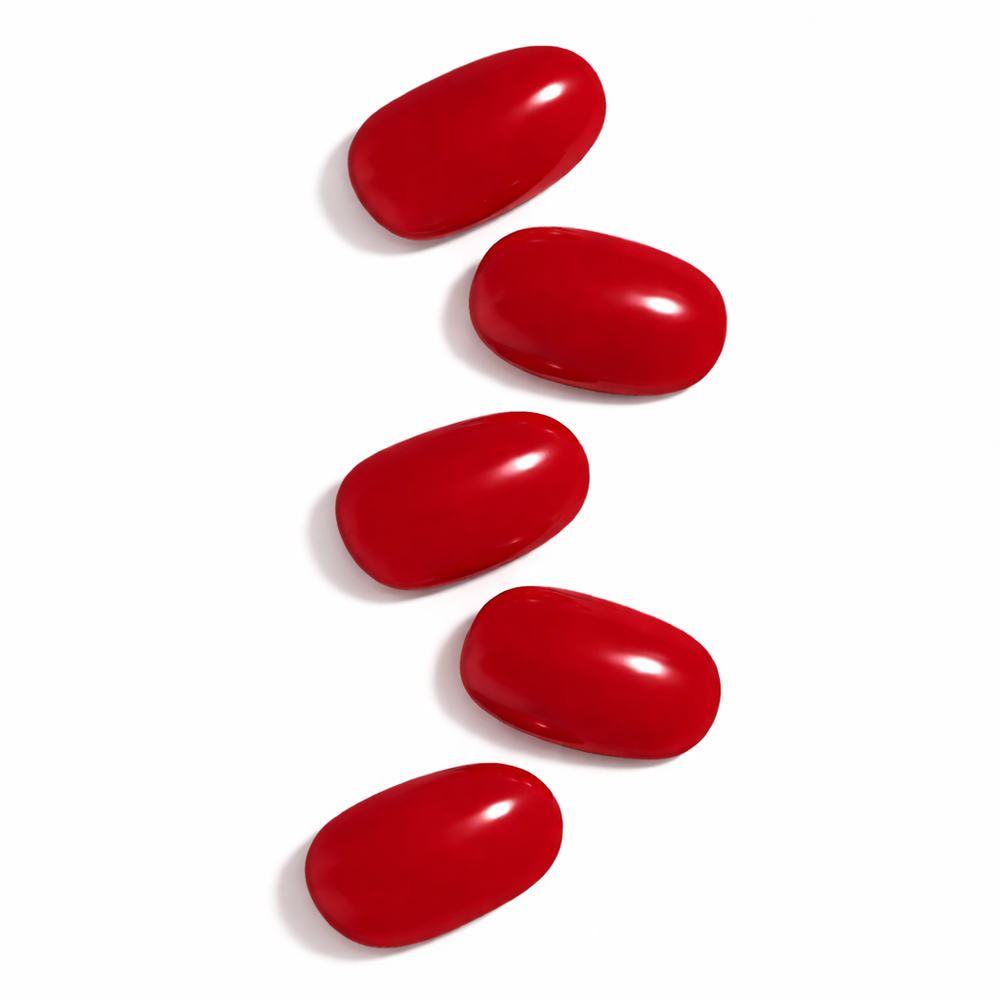 Red Rush Nail Strips - Red Glossy Stick-On Real Nail Strips